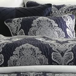 Marcella Navy Square Cushion (41 x 41cm) by Logan & Mason – Cottonbox ...