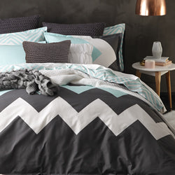 Marley Mint Quilt Cover Set by Logan & Mason – Cottonbox Pty Ltd