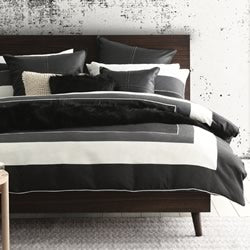 Riley Graphite Quilt Cover Set by Logan & Mason – Cottonbox Pty Ltd