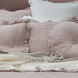 Audrey Cotton Blush Pink Square Cushion (45 x 45cm) by Macey & Moore ...