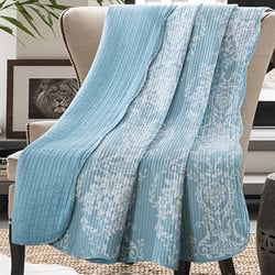 Paisley Blue Quilted Throw (150 x 200cm) by Macey & Moore – Cottonbox ...