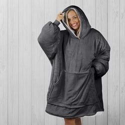 Adult Snoogie Charcoal Hooded Blanket by Odyssey Living – Cottonbox Pty Ltd