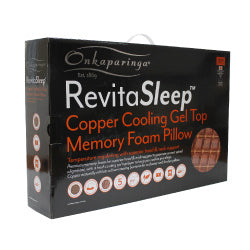 Revitasleep Cooling Copper Gel Top Memory Foam pillow by Onkaparinga ...