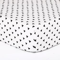 Black Triangles Cot Fitted Sheet by Peanut Shell – Cottonbox Pty Ltd